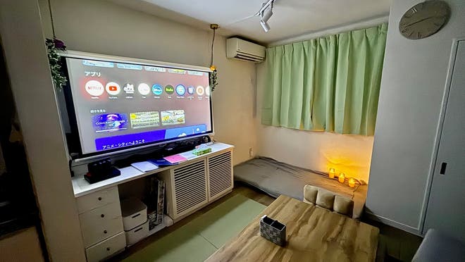 カメラ無💛24h🈺❣️まったりデート◎心斎橋駅5分🔥タタミのお部屋❣️70㌅スクリーン🎞️マットレスソファでゴロゴロ~の写真2