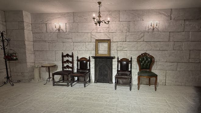 【M1】ゴシック調スタジオ🎪西洋石壁、アンティーク壁や石畳を完全再現✨カーテン装飾の写真5