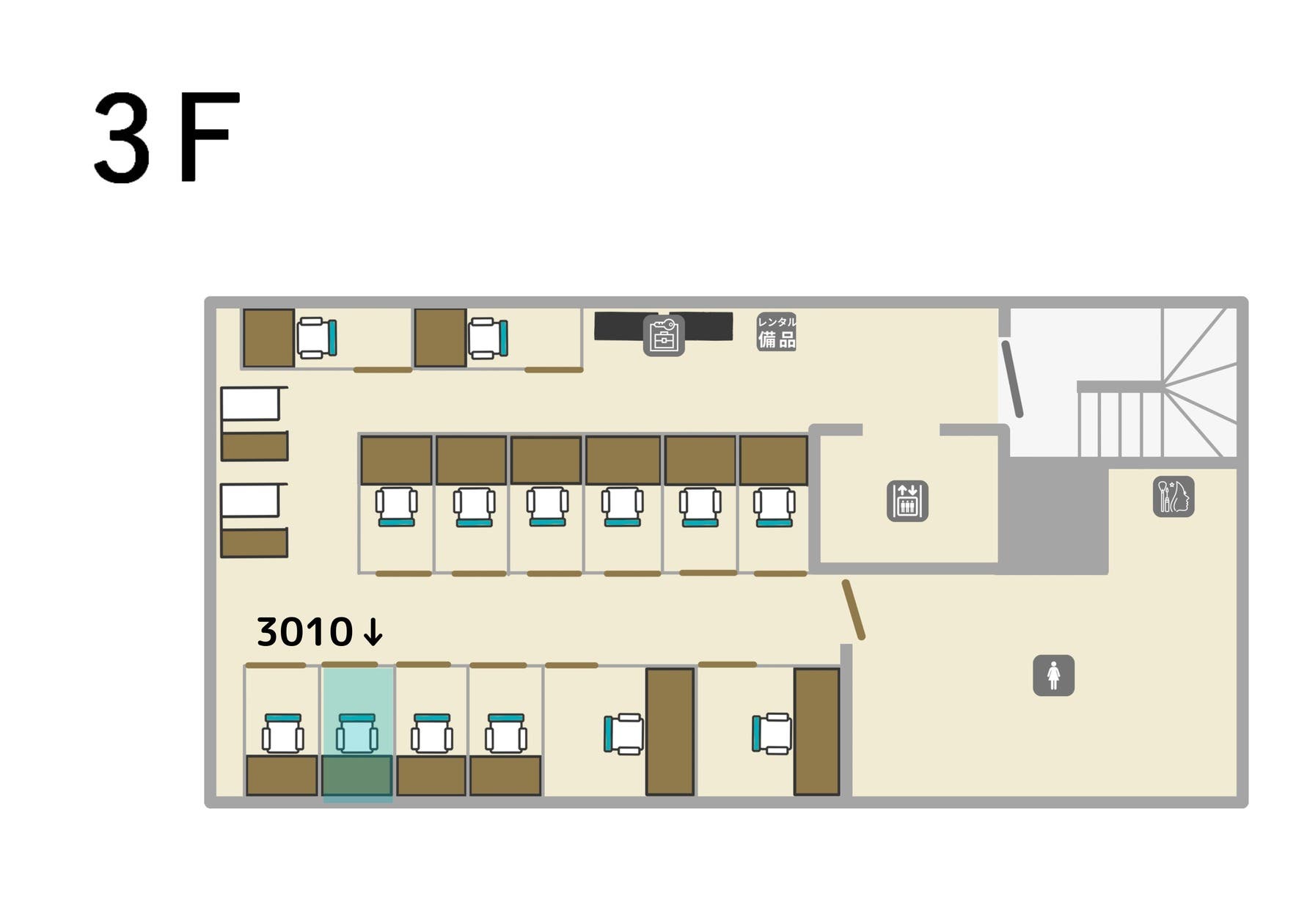 【¥440/1h｜工事期間限定】上野駅すぐ／モニターなし鍵付き完全個室3010の写真2