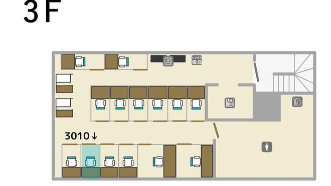 【¥440/1h|工事期間限定】上野駅すぐ/モニターなし鍵付き完全個室3010の写真2