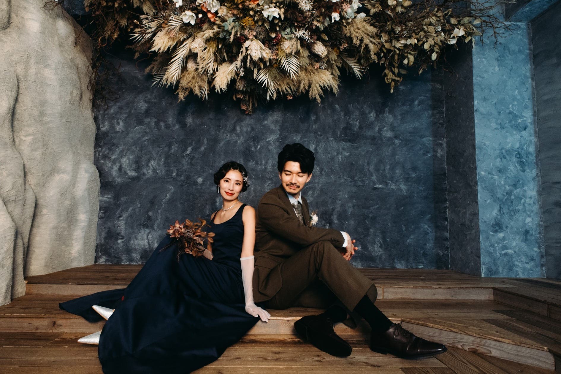 満月のグラデーションと超大型ドライフラワー造形｜一日中自然光が降り注ぐ本格撮影スタジオ｜大型バルコニー有の写真4