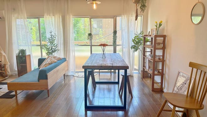 原宿駅徒歩5分/平成レトロ/団地リノベ/デザイナーズインテリア/自然光/2面採光/ベランダの写真4