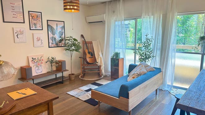 原宿駅徒歩5分/平成レトロ/団地リノベ/デザイナーズインテリア/自然光/2面採光/ベランダの写真6