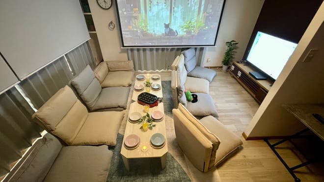 🚃天文館通駅🚶4分✨100㌅大画面プロジェクターで動画見放題❣️女子会🎀デート🥂撮影📷パーティ、ビジネス利用も最適🎤の写真8