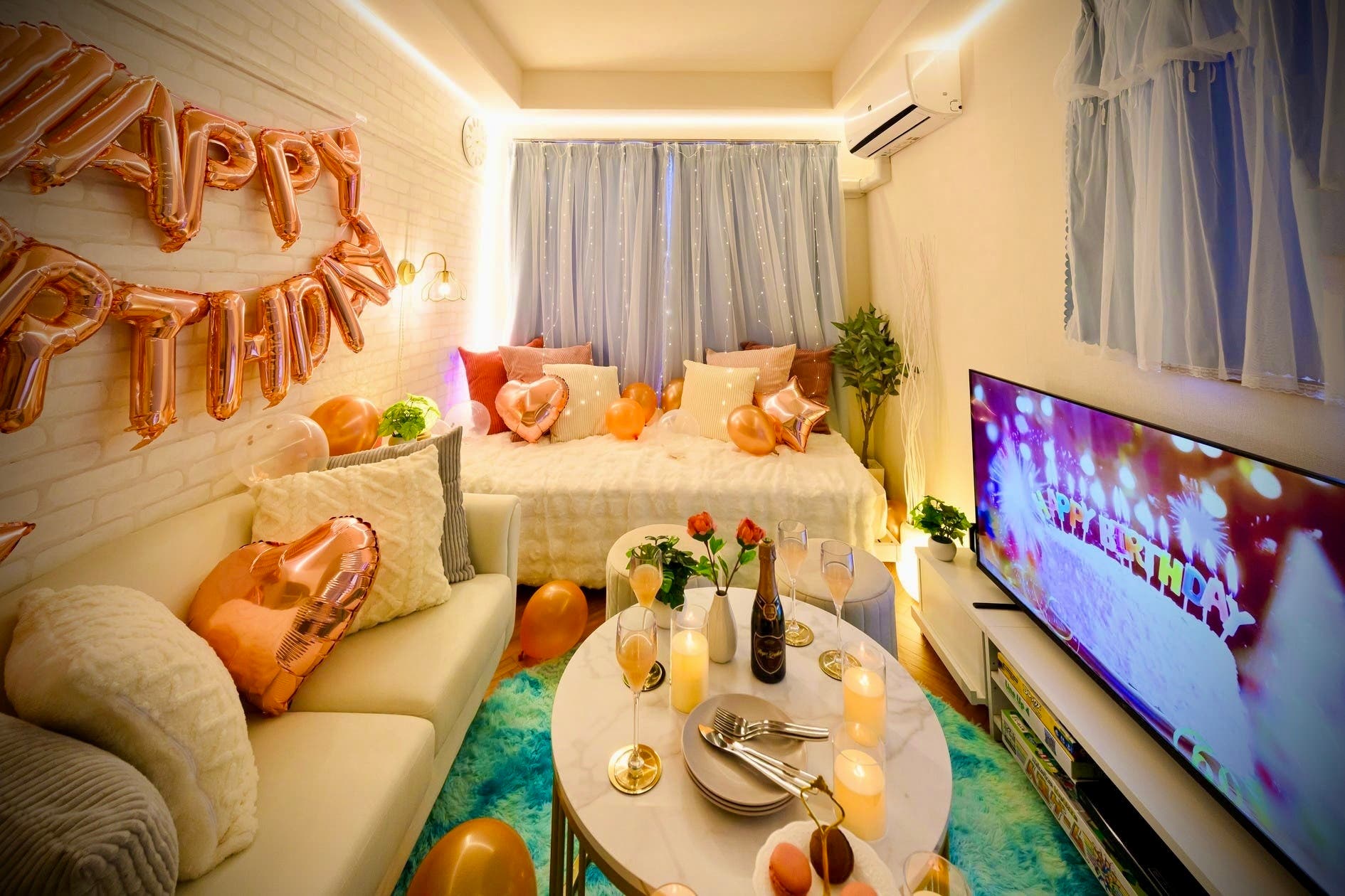 ✨大人の隠れ家💕本気デート🤍ラグジュアリー女子会🥂大迫力TV鑑賞会／Switch🎮どこから撮ってもインスタ映え💓の写真1