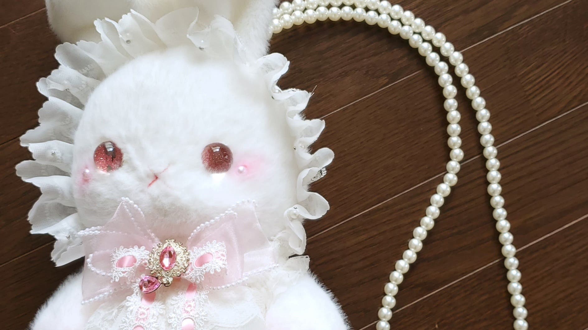 ロリータ★うさぎのぬいぐるみ★斜めがけポシェットの画像1