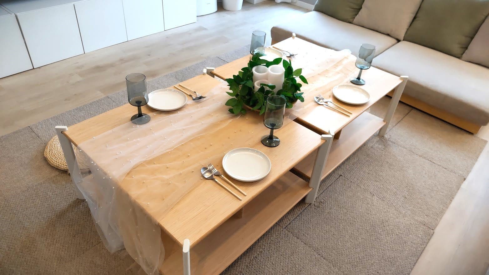 テーブルランナー（真珠レーステーブルクロス）2色/組　✨NEW OPTION✨の画像1