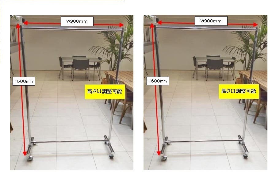 キャスター付きハンガーラック（シルバー）の画像1