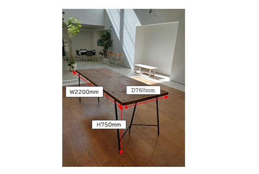 脚取外しタイフ゜ダークブラウンテーブル（Ｗ2200×Ｄ760×Ｈ750）の画像2