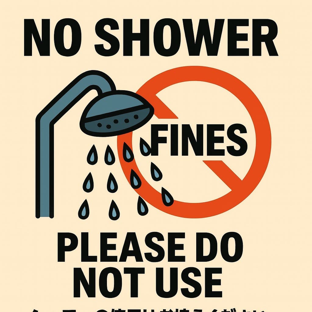 シャワー無断使用時の緊急清掃費の画像1