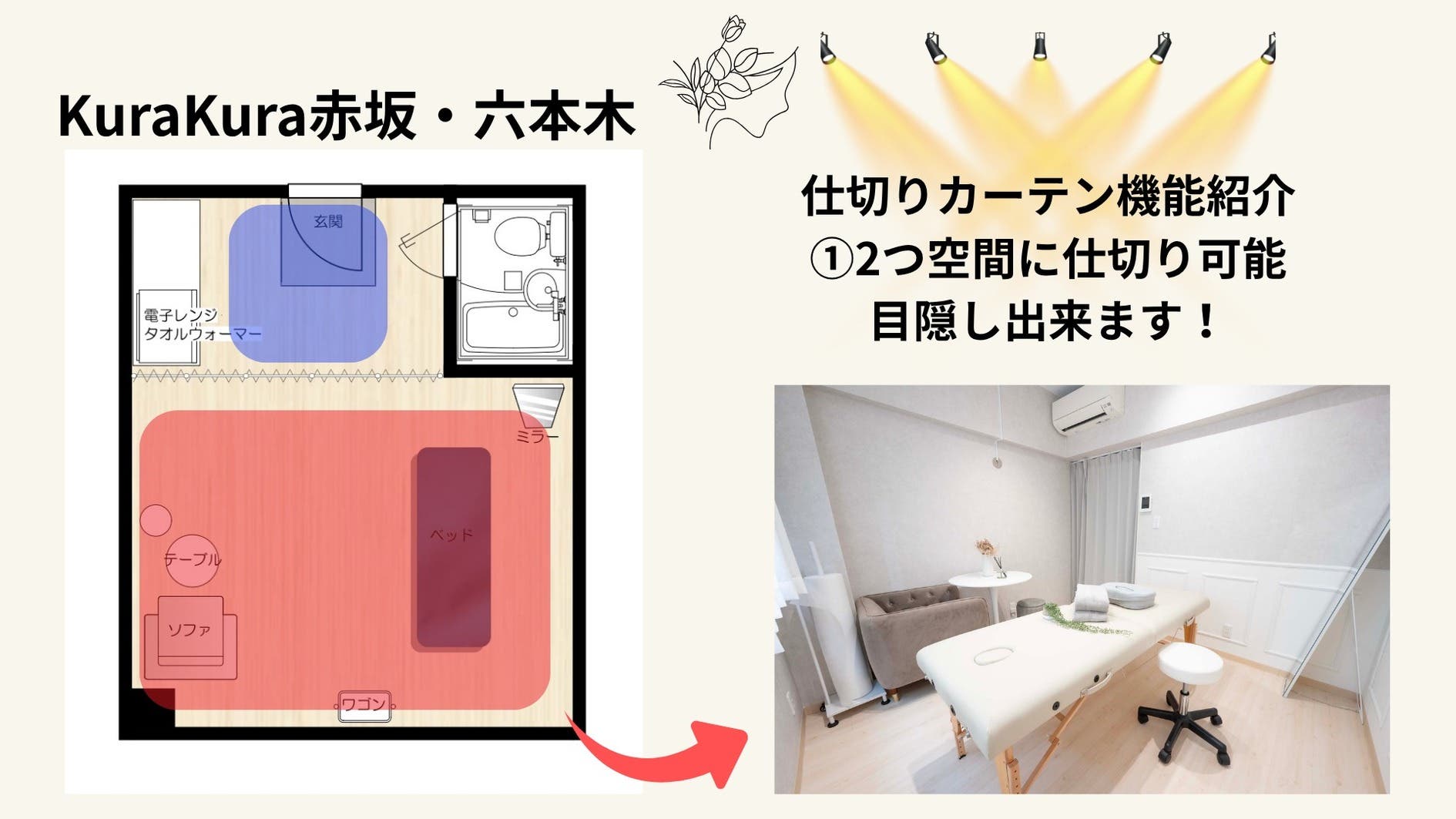 【10,完全個室型プライベートサロン/赤坂5分六本木6分すぐ✨】メトロ＆都営6駅7線利用可👌港区アドレス利用可👌１７m²の写真14