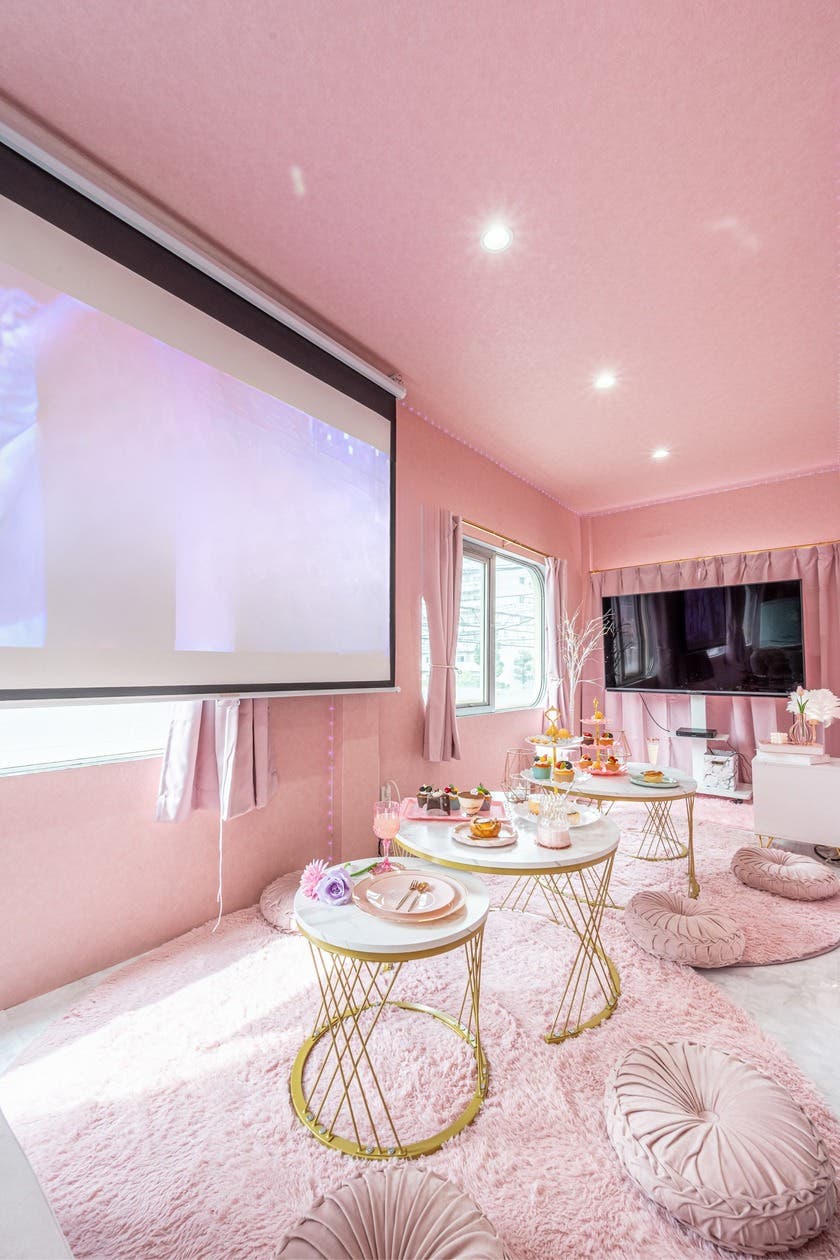 NEW🎉🎀映え確定💗韓国カフェ風ピンクインテリア💗北松戸４分💎女子会/誕生日会/推し活/プロジェクター📽️24時間🆗の写真6