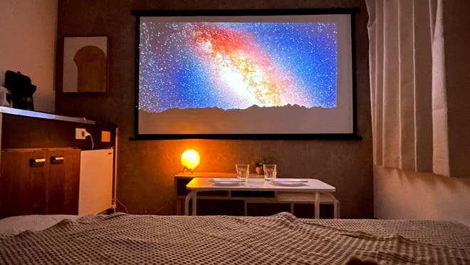 【天王寺駅すぐ】徒歩2分🚶2〜4名にぴったり✨Netflix🎬巨大スクリーン🎞️🎂おうちデート💖1日だらだら空間💓の写真2