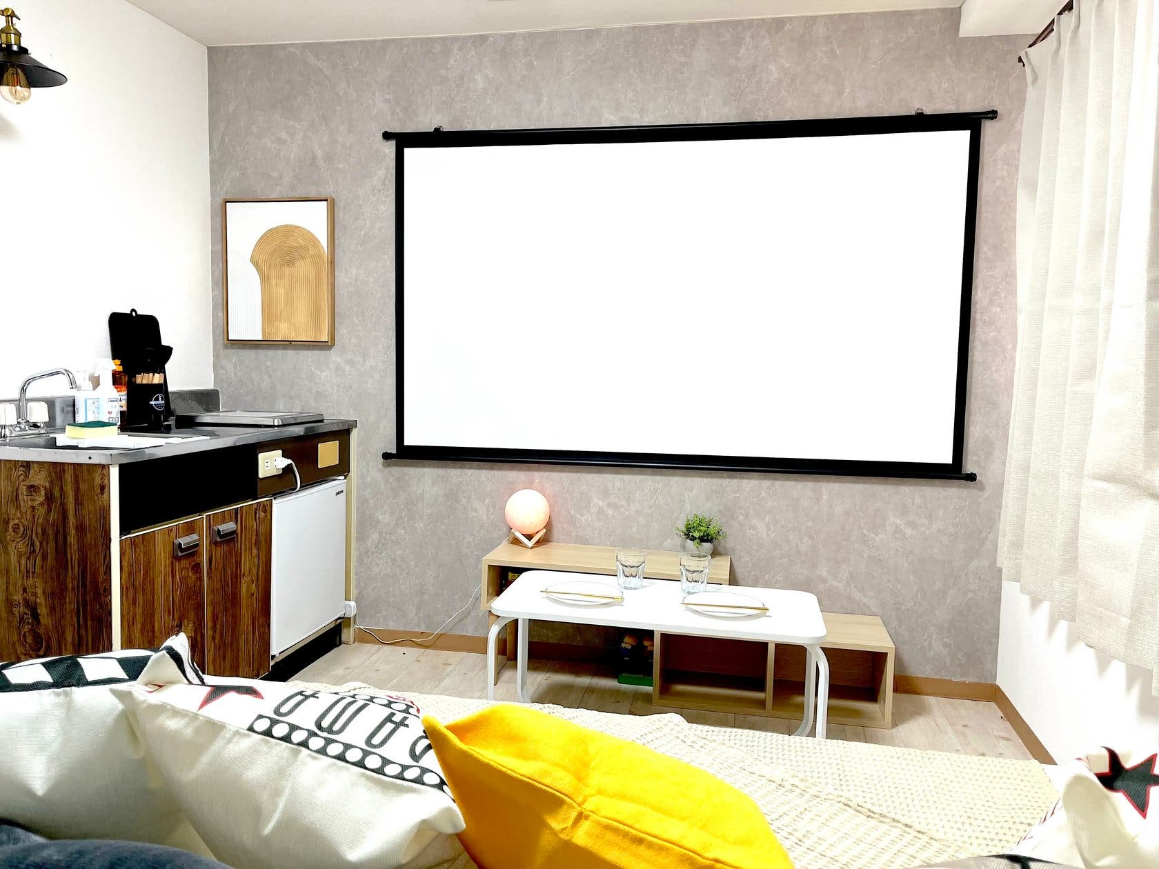 【天王寺駅すぐ】徒歩2分🚶2〜4名にぴったり✨Netflix🎬巨大スクリーン🎞️🎂おうちデート💖1日だらだら空間💓の写真6