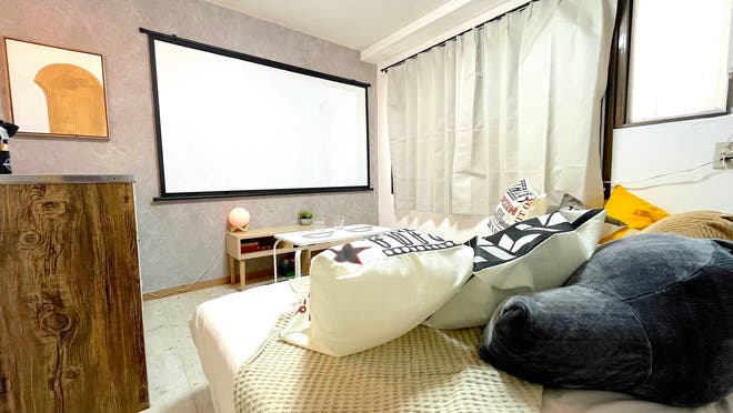 【天王寺駅すぐ】徒歩2分🚶2〜4名にぴったり✨Netflix🎬巨大スクリーン🎞️🎂おうちデート💖1日だらだら空間💓の写真4