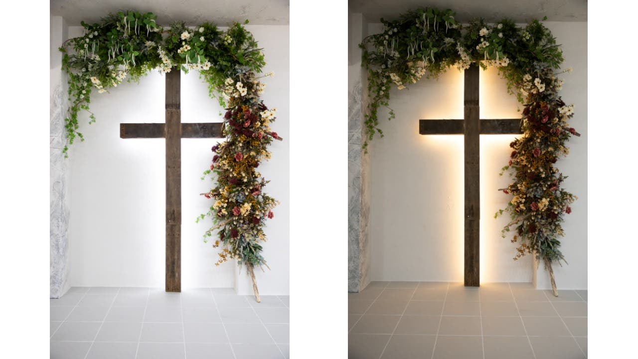 【OPEN記念割引価格】ウェディングドレス60着【無料で】着放題の花とクロスに囲まれたデザイナーズ撮影スタジオの写真14