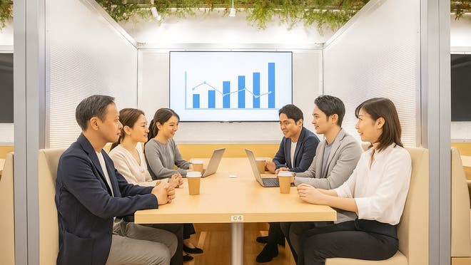 🌟勉強会に最適🌟【渋谷駅徒歩1分|貸し会議室|10(G)】半個室/無料Wi-Fi/電源/55inモニターの写真11