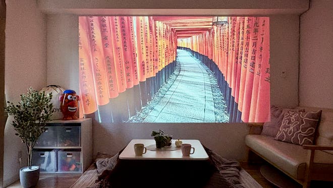 リニューアル✨ラグソファ✖️超大画面プロジェクター🎥冬はこたつでチルしよ?🐣DVD、地デジ視聴🆗ゴミ処理無料🙆♀️の写真11