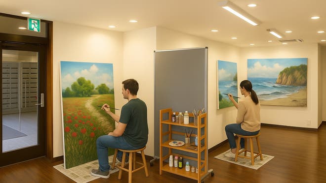 芸術・クラフト制作や展示、多人数レッスンに最適な高知中心部の広々アトリエの写真6