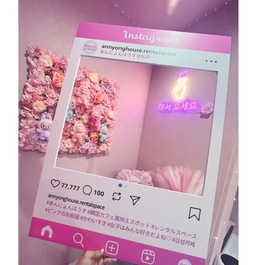 NEW🎉🎀映え確定💗韓国カフェ風ピンクインテリア💗北松戸４分💎女子会/誕生日会/推し活/プロジェクター📽️24時間🆗の写真29