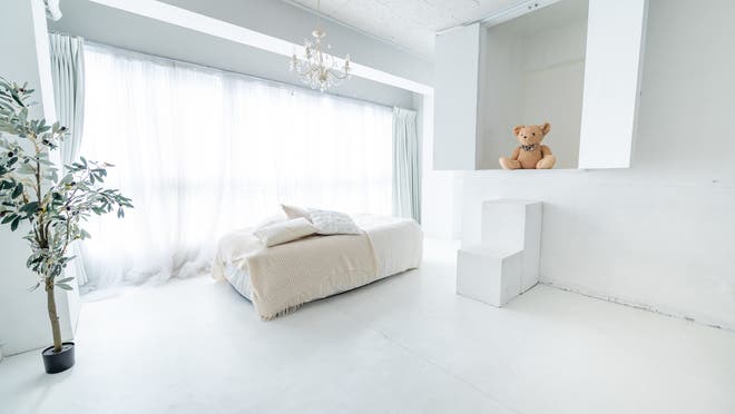 自然光×白壁×白床|黒壁×黒床◎飯田橋駅1分|撮影ベッド|洞窟ブース|ポートレート・コスプレ|24時間撮影OK!の写真4