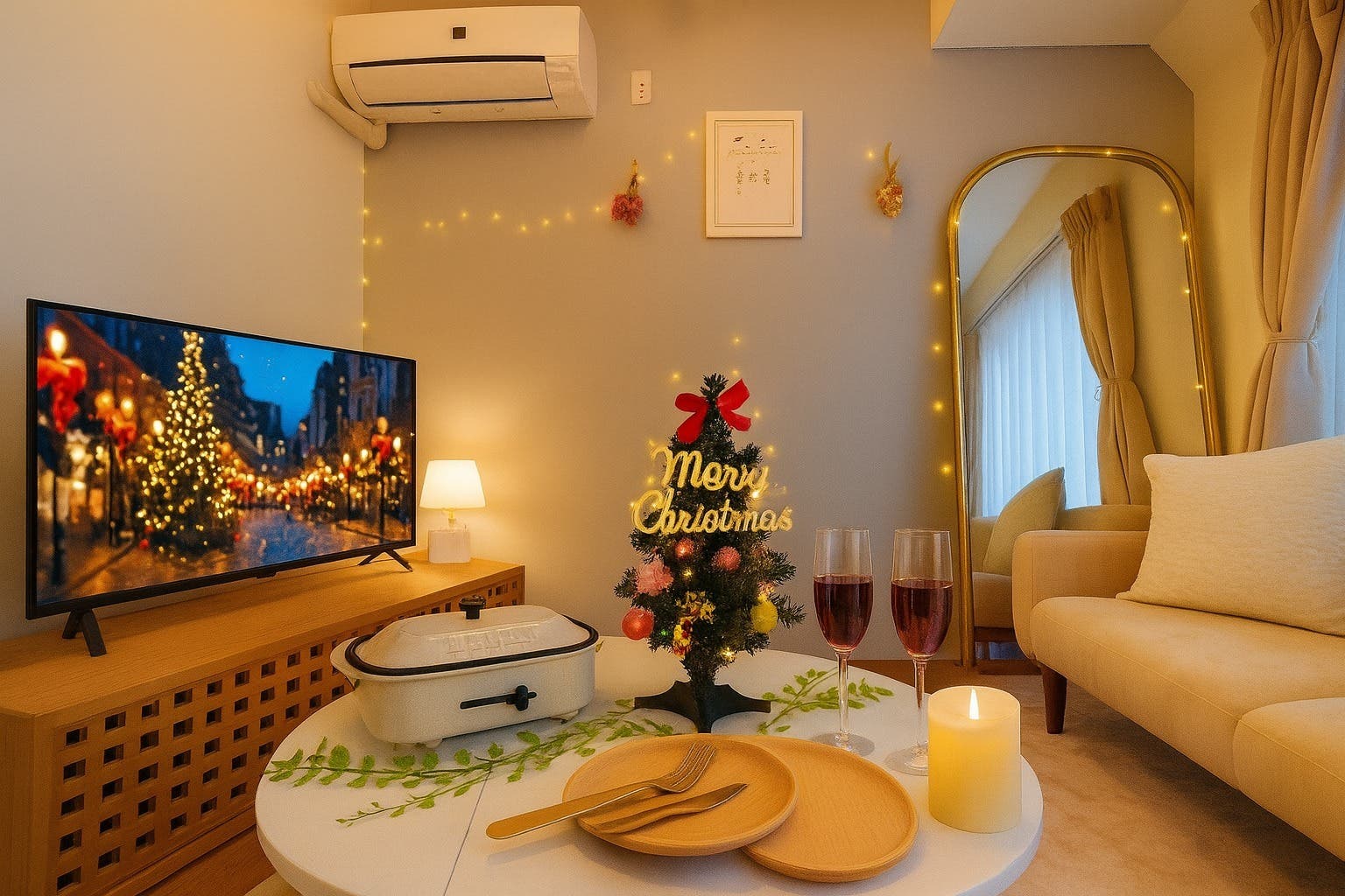 韓国風✨コンビニ1分✨クリスマス✨女子会✨お家デート✨誕生日会✨撮影✨映画鑑賞✨Wifi（防犯カメラなしで安心）の写真1