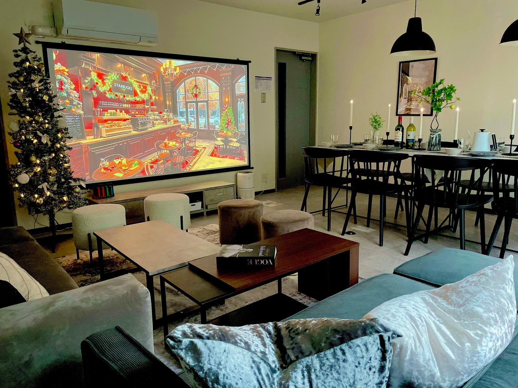 🎅クリスマスツリー🎄【四条・烏丸1分】最大22名🛋120㌅スクリーン🎬人気ゲーム🎮キッチン🔪パーティ・ビジネスにもの写真2