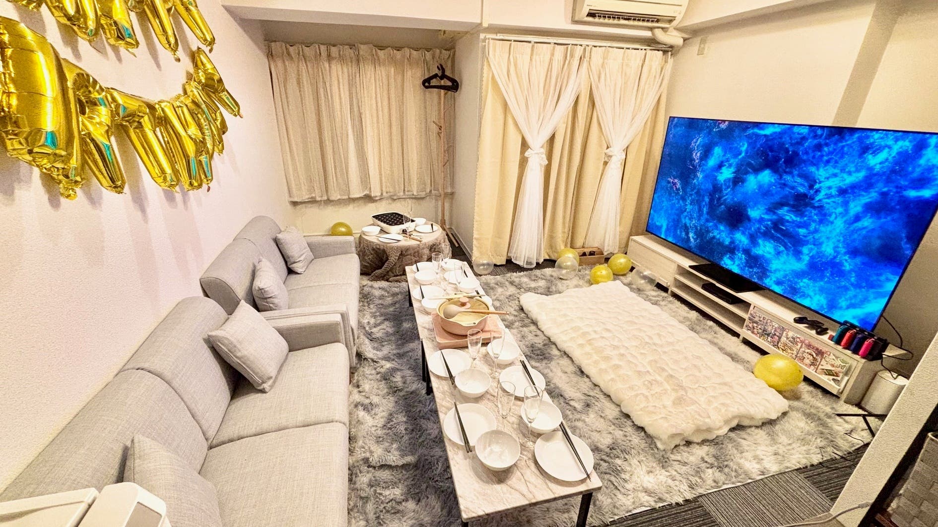 新大阪駅すぐ／24時間利用可／室内防犯カメラ無し／75インチドデカTV📺ドルビー音質♬　映画🎞️押し活💛の写真6