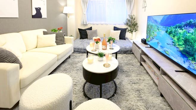 2025年12月OPEN🤍烏丸御池すぐ🎀✨北欧モダン💖ふわふわマットレス💕女子会/おうちデート💕大迫力50㌅TV🎮✨の写真1