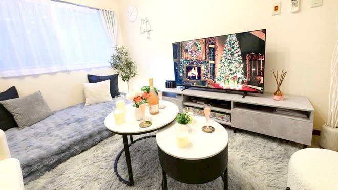 2025年12月OPEN🤍烏丸御池すぐ🎀✨北欧モダン💖ふわふわマットレス💕女子会/おうちデート💕大迫力50㌅TV🎮✨の写真9