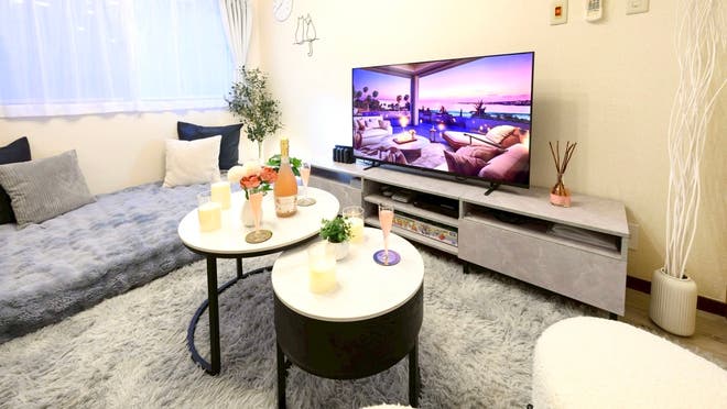 2025年12月OPEN🤍烏丸御池すぐ🎀✨北欧モダン💖ふわふわマットレス💕女子会/おうちデート💕大迫力50㌅TV🎮✨の写真8