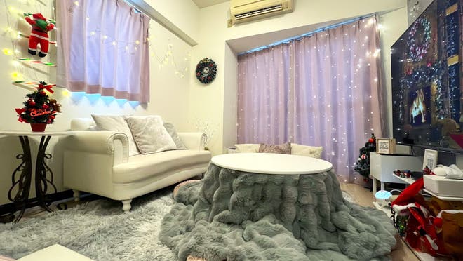 【冬季限定】こたつ×クリスマス装飾でほっこりパーティー🎂名古屋駅7分🚶♀️最大6名🙆♀️75㌅大型TVの写真5