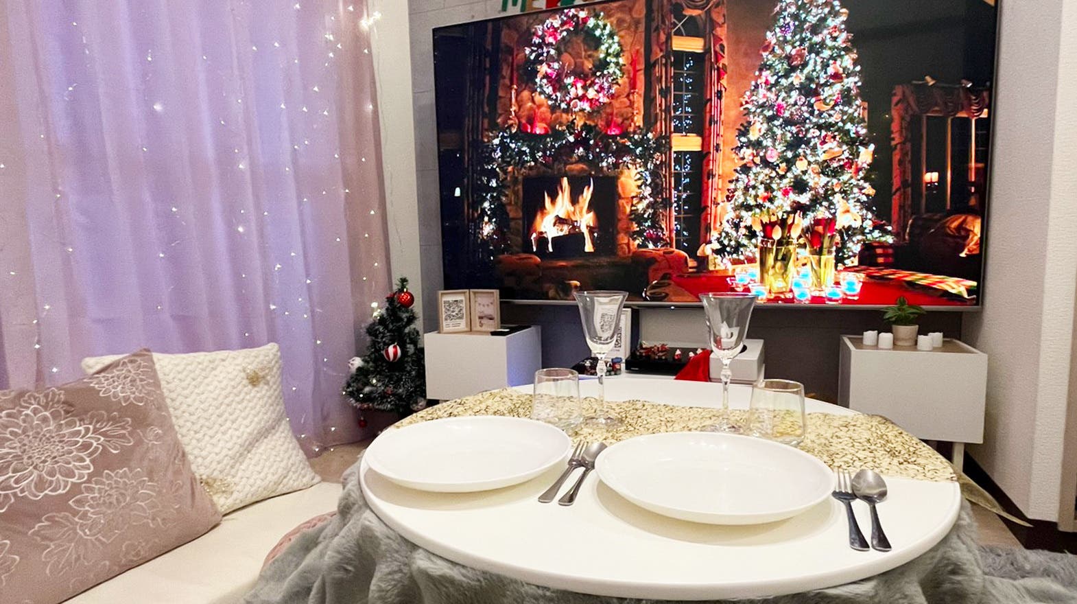 【冬季限定】こたつ×クリスマス装飾でほっこりパーティー🎂名古屋駅7分🚶‍♀️最大6名🙆‍♀️75㌅大型TVの写真4