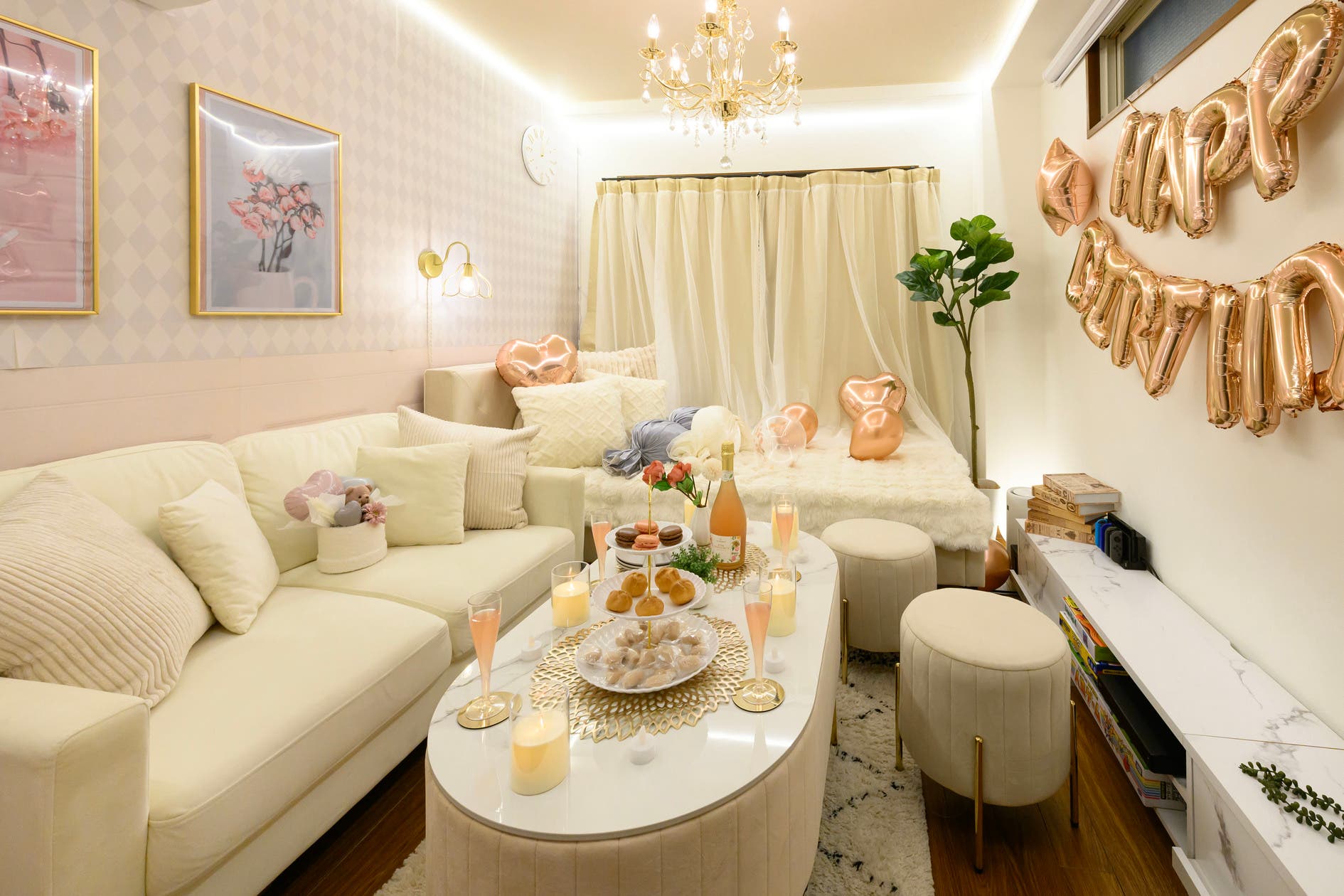 ✨大人かわいい世界観🤍推しに浸れる特別な時間💕大迫力100㌅鑑賞会🎬💓Switch＆ボドゲ会🎮マットレス💓未成年OKの写真11