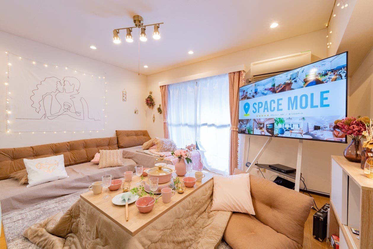 大人気のルーム50%OFF🉐女子会👗話題のパーティー空間✨【Netflix&Hulu無料💓】撮影会🎈Bridal12の写真1