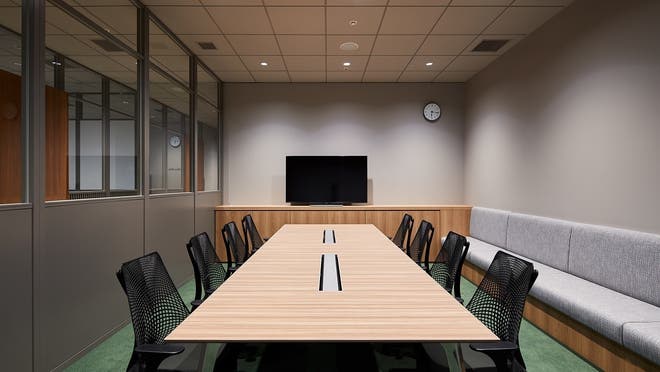 日本橋駅から地下直結!【会議室C】モニター付き8名様用会議室の写真1