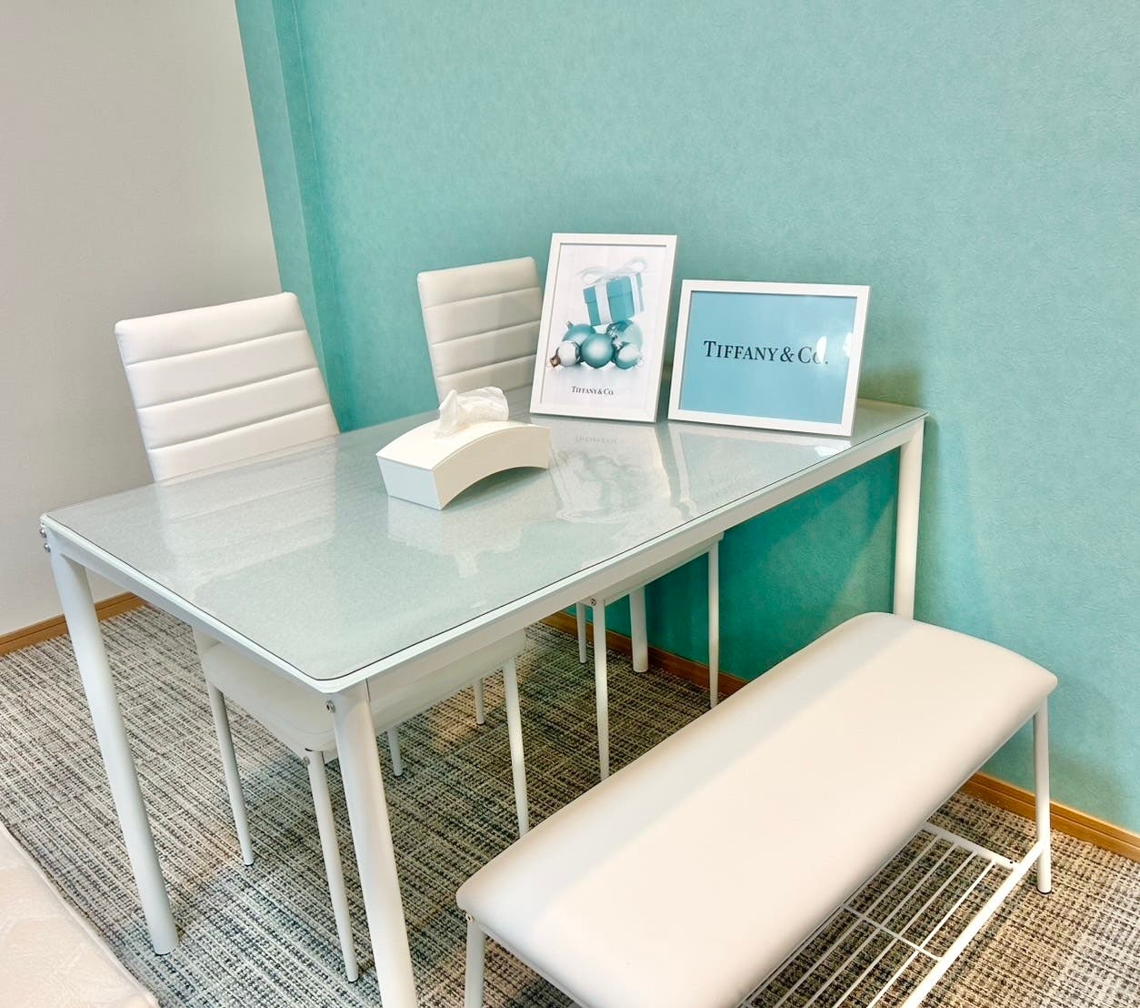 【35m²のティファニー風ルーム👗】12月上旬Open！女子会/ママ会/子連れOK/撮影会/プロジェクター/Wi-Fiの写真2