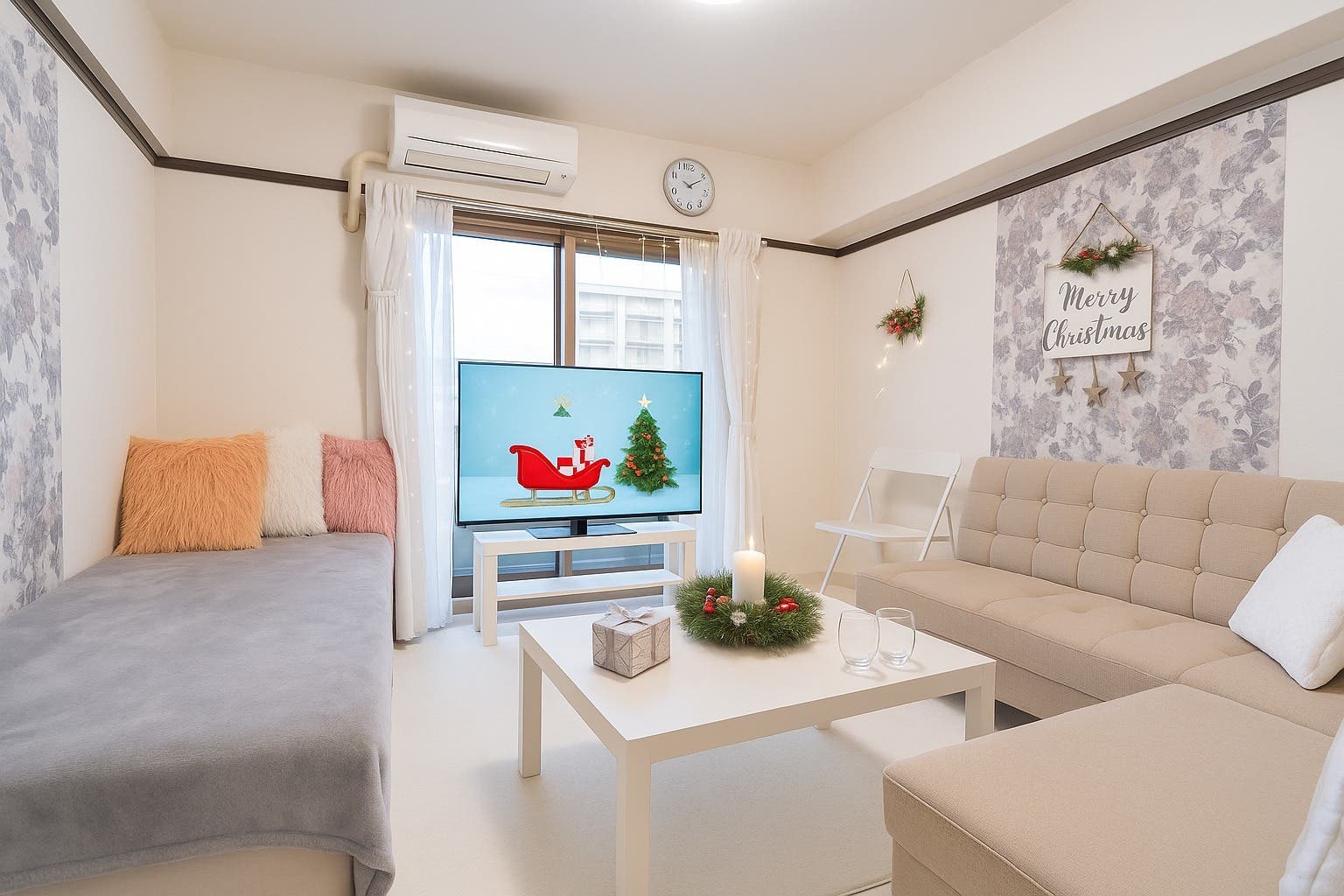 【バニティー天王寺駅前】駅直進2分♪クリスマス装飾あり🎄21時以降の利用は2人迄★おうちデート♡鑑賞会♡推し活♡女子会♡の写真1