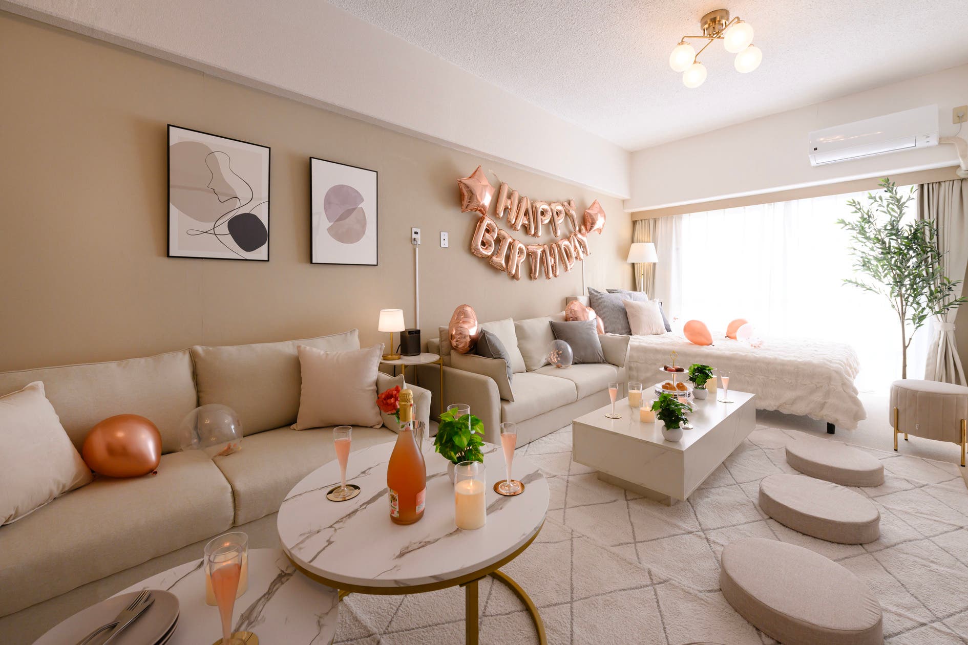 💓女子会/学生大人気✨大迫力100㌅鑑賞会／Switch🎥💫お子様連れ大歓迎👦ふわふわマットレス🤍飾付けバースデー🎂の写真6