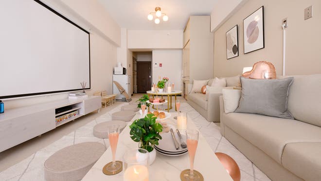 💓女子会/学生大人気✨大迫力100㌅鑑賞会/Switch🎥💫お子様連れ大歓迎👦ふわふわマットレス🤍飾付けバースデー🎂の写真7