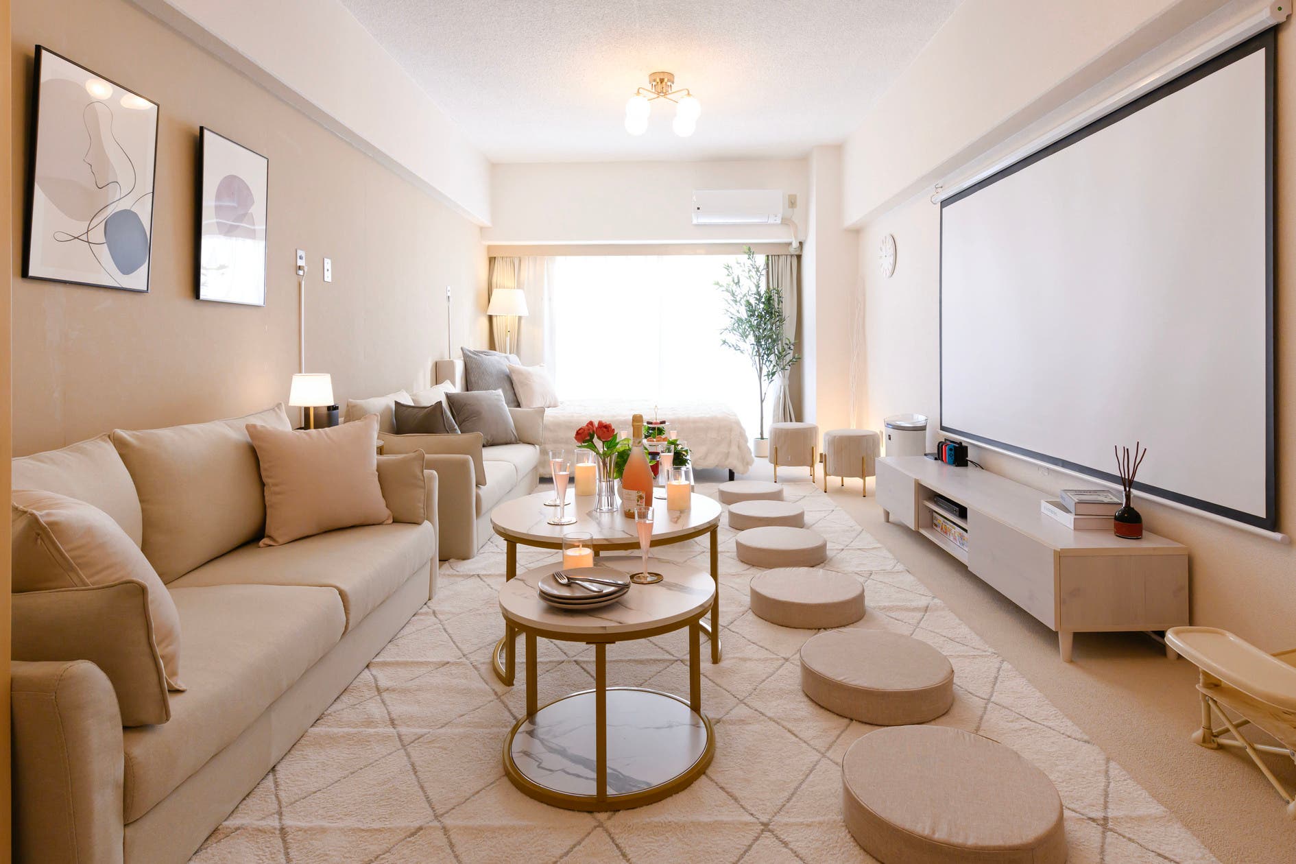 💓女子会/学生大人気✨大迫力100㌅鑑賞会／Switch🎥💫お子様連れ大歓迎👦ふわふわマットレス🤍飾付けバースデー🎂の写真14