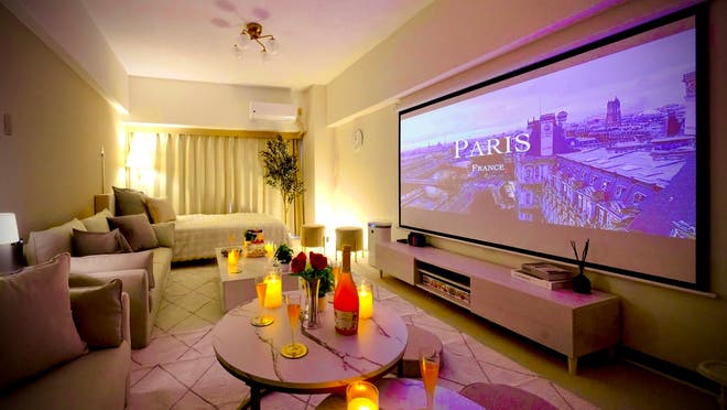 💓女子会/学生大人気✨大迫力100㌅鑑賞会/Switch🎥💫お子様連れ大歓迎👦ふわふわマットレス🤍飾付けバースデー🎂の写真2