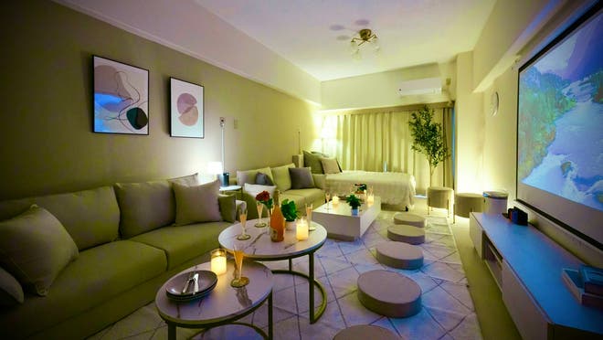 💓女子会/学生大人気✨大迫力100㌅鑑賞会/Switch🎥💫お子様連れ大歓迎👦ふわふわマットレス🤍飾付けバースデー🎂の写真4