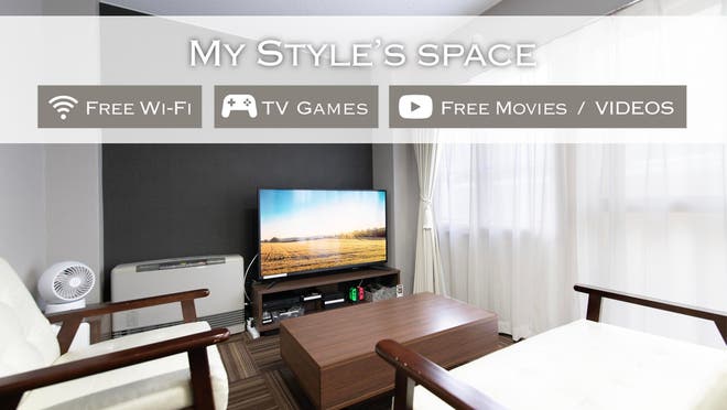 ✨地域最安値挑戦✨【すすきの繁華街すぐ】50型TVで大人気ゲームや映画鑑賞📺無料wi-fi🎵『502』の写真1