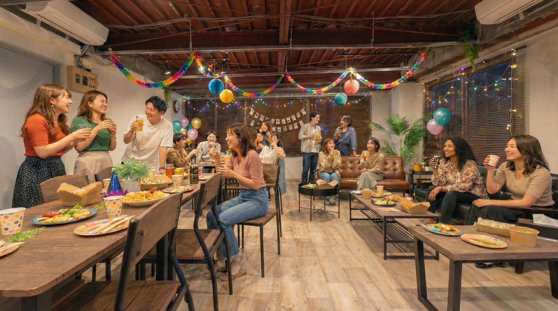 【ゴミ捨て無料！】駅近・広々50㎡・小人数から大人数までOK！100㌅特大スクリーン！2次会・打ち上げ・撮影OKの写真3