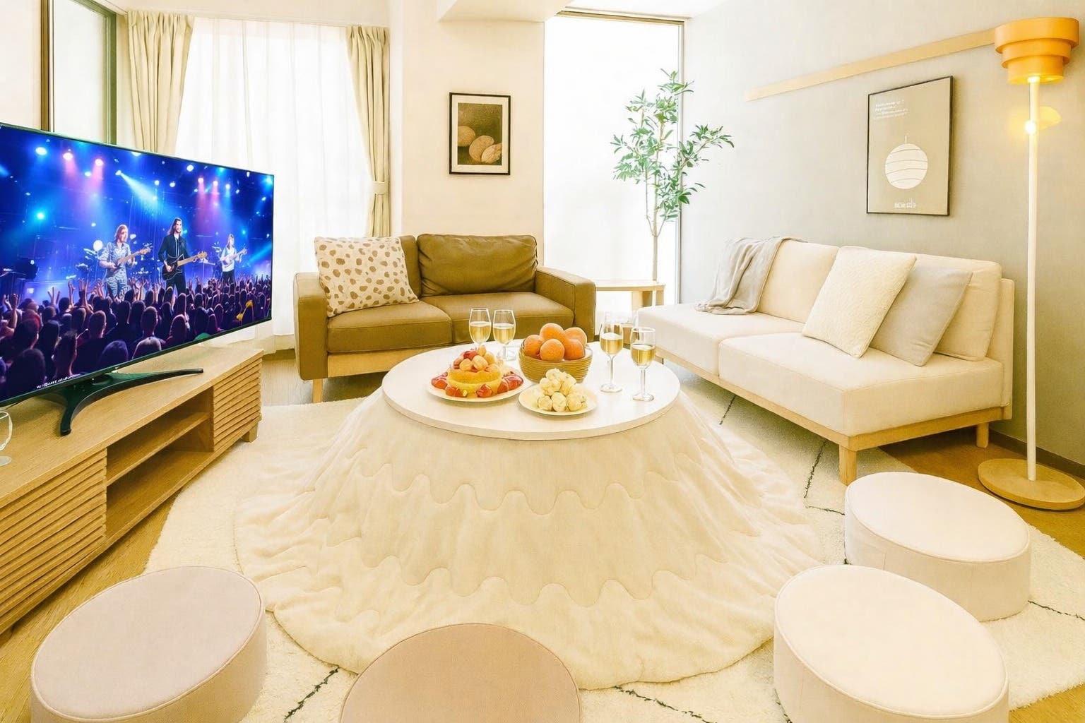 【冬限定】四条/烏丸駅3分🚃こたつで語ろう女子会ルーム🍊お買い物後にそのまま集合🎉ゲーム🎮映画📺️💕デートに最適✨️の写真1