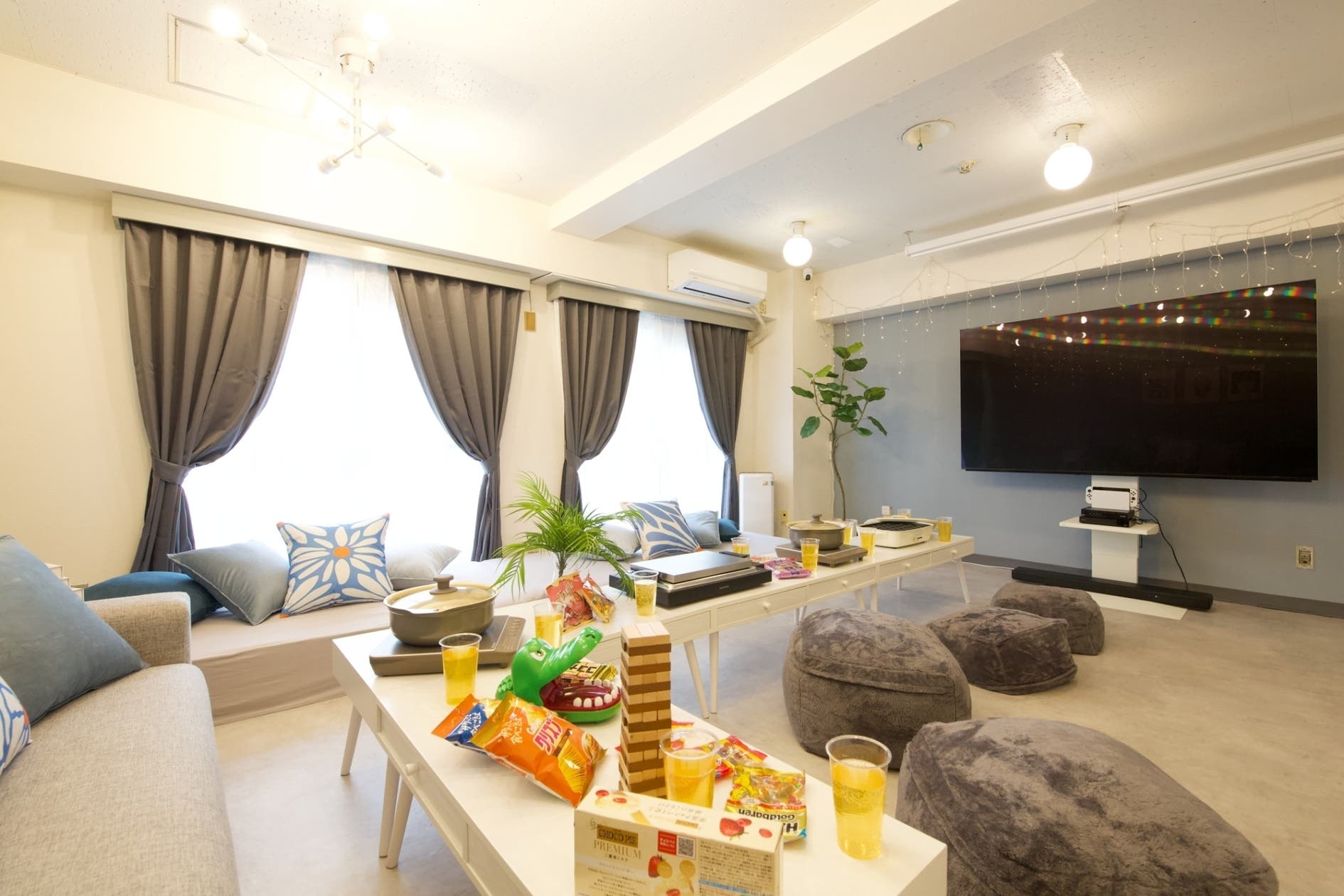 Switch2🎮️75㌅大画面TV｜地上波×VOD｜高速ネット｜ゴミ捨て可｜パーティ―🎉女子会🎀_523の写真1