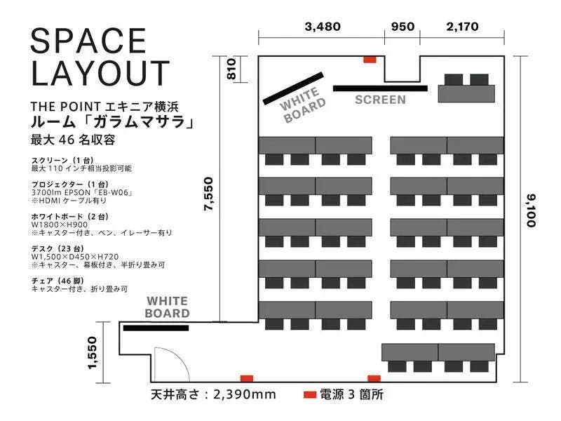 駅直結！横浜駅徒歩30秒｜最大46名｜ビジネス、懇親会の利用に最適！ルーム『ガラムマサラ』※旧4Lの写真3