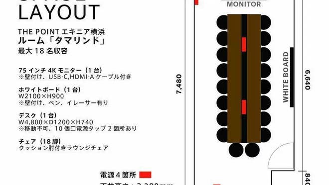 駅直結!横浜駅徒歩30秒|最大18名|セミナー、会議、懇親会の利用に最適!ルーム『タマリンド』の写真3