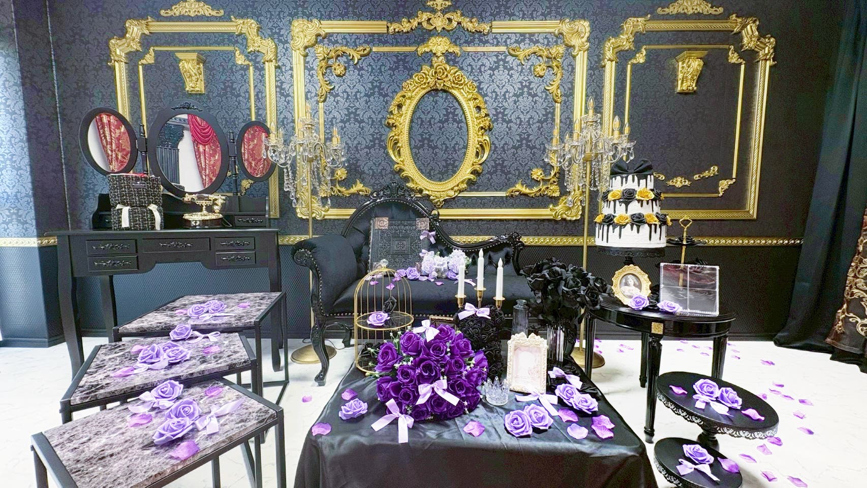 【1月オープン！】博多／💜黒×ゴシック×姫系撮影スタジオ💜／推し活／生誕祭／コスプレ／モデル撮影／商用OK／ブライダル／控室の写真13